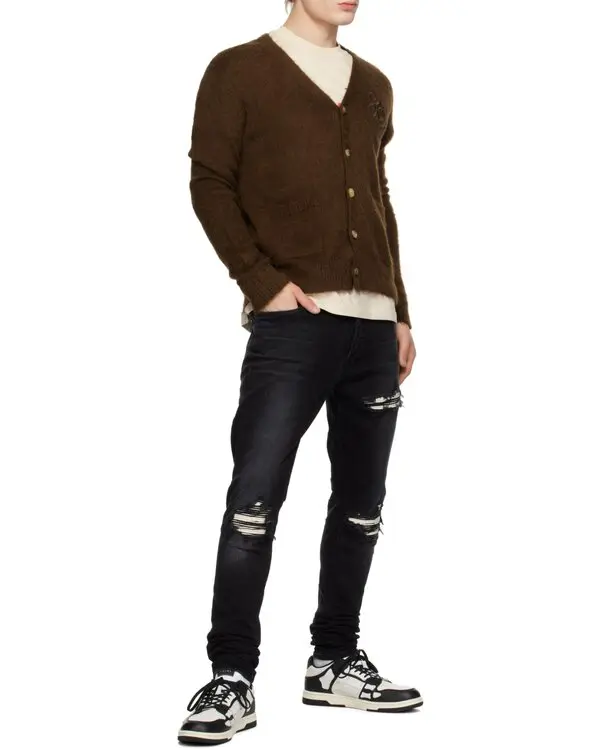 Amiri Mx1 Skinny Jeans With Distressed Details - Black