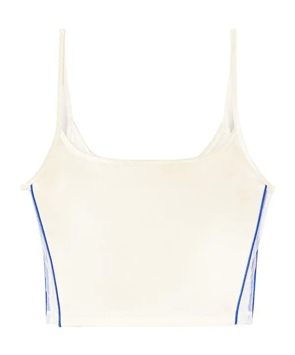 DIESEL® T-ruth Cropped Tank Top With Piping Detail - White