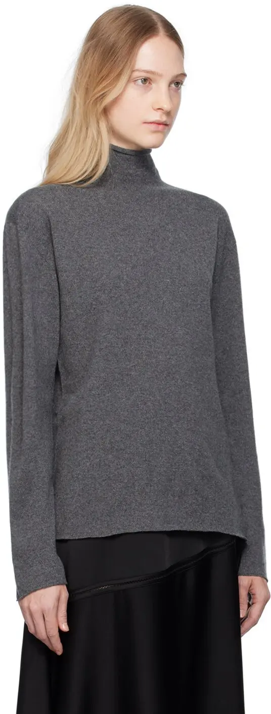 JIL SANDER Long Sleeve High Neck Knit Jumper - Black