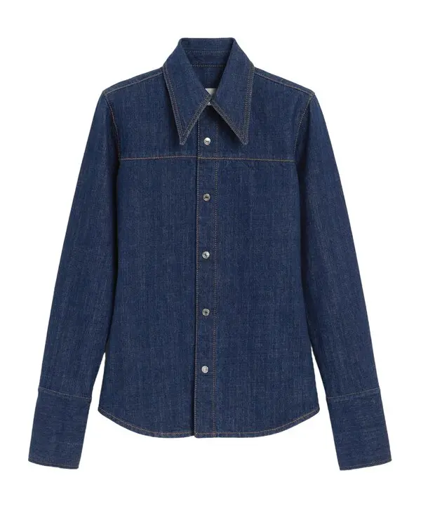 AMI Paris De Coeur Long Sleeved Denim Shirt