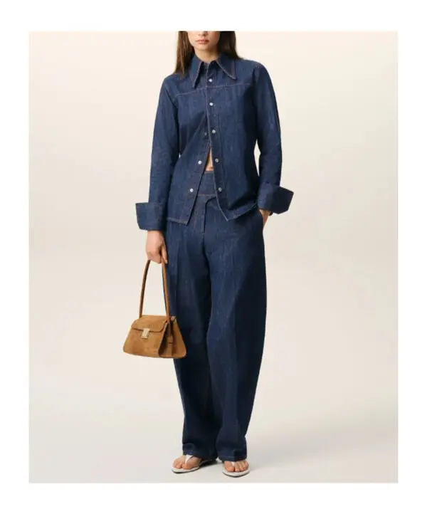 AMI Paris De Coeur Long Sleeved Denim Shirt