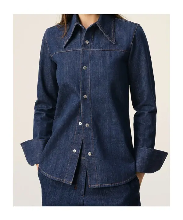 AMI Paris De Coeur Long Sleeved Denim Shirt