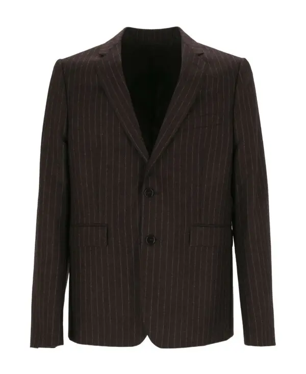 Celine Carnaby Jacket In Striped Flannel - Black
