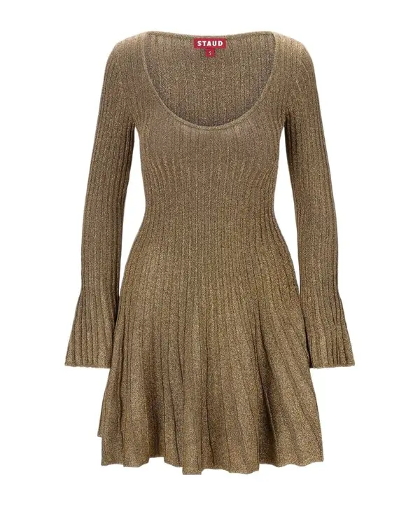 Staud Raquel Ribbed Knit Mini Dress - Black