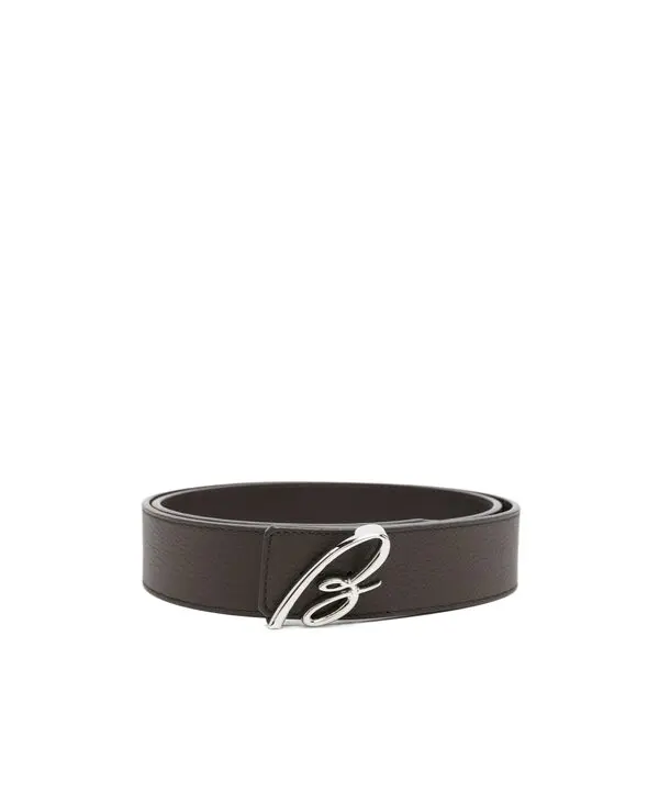 Brioni Logo Buckle Belt - Black