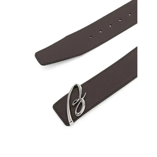 Brioni Logo Buckle Belt - Black