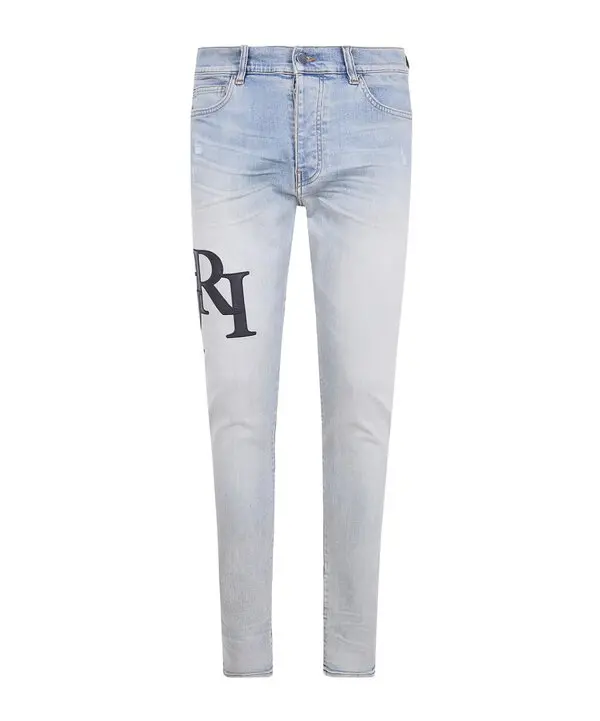 Amiri Logo Skinny Jeans - White