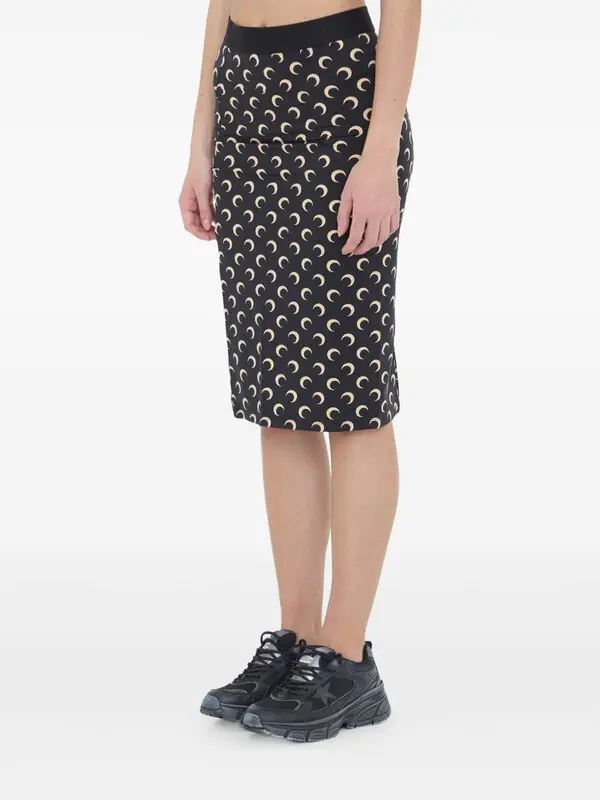 MARINE SERRE Moon Print Knit Midi Skirt