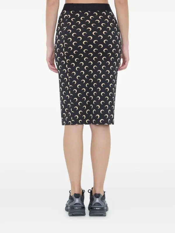 MARINE SERRE Moon Print Knit Midi Skirt