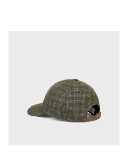 Celine Triomphe Baseball Cap In Checked Wool Felt - Khaki/taupe