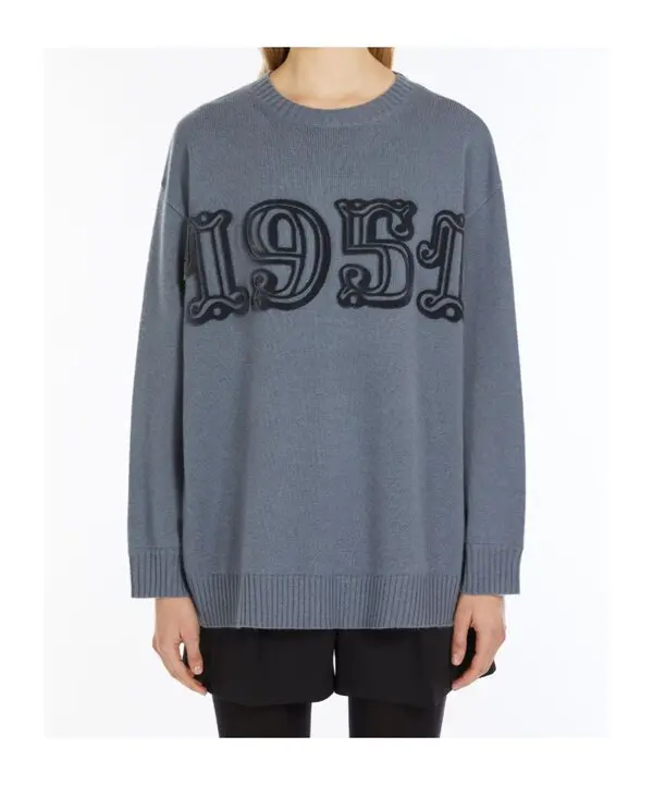 Max Mara Fido Crewneck Long-sleeved Jumper - Light Blue