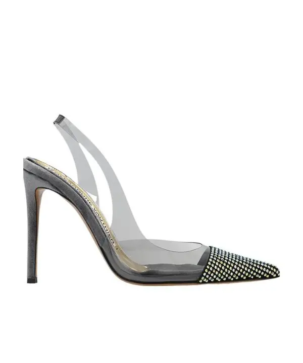 Alexandre Vauthier Amber Embellished Slingback Pumps - Gray
