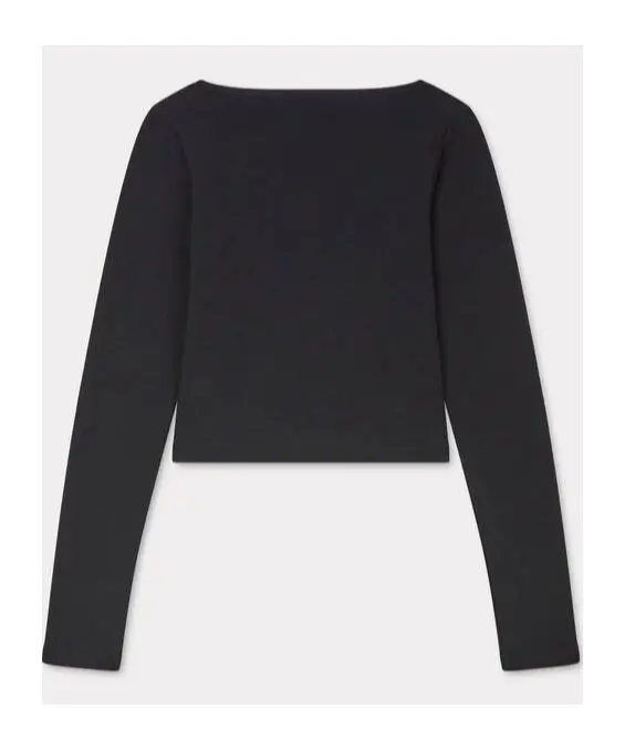 Kenzo Ribbed Long-sleeve Top With Logo Detail