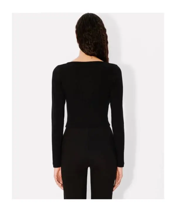Kenzo Ribbed Long-sleeve Top With Logo Detail
