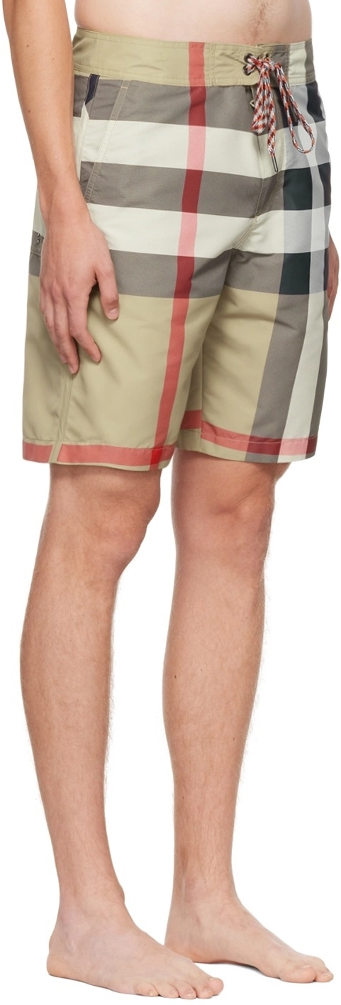Burberry Checked Swim Shorts With Rope Tie - Multicolor