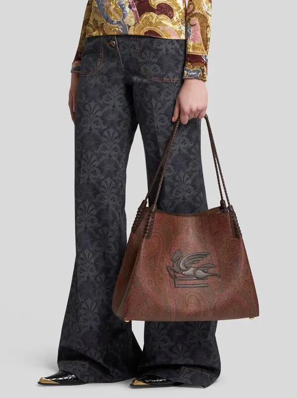 Etro Medium Paisley Libra Tote Bag - Brown