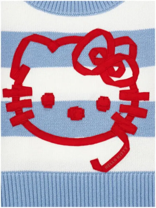 Monnalisa Hello Kitty Intarsia Crewneck Knitted Jumper