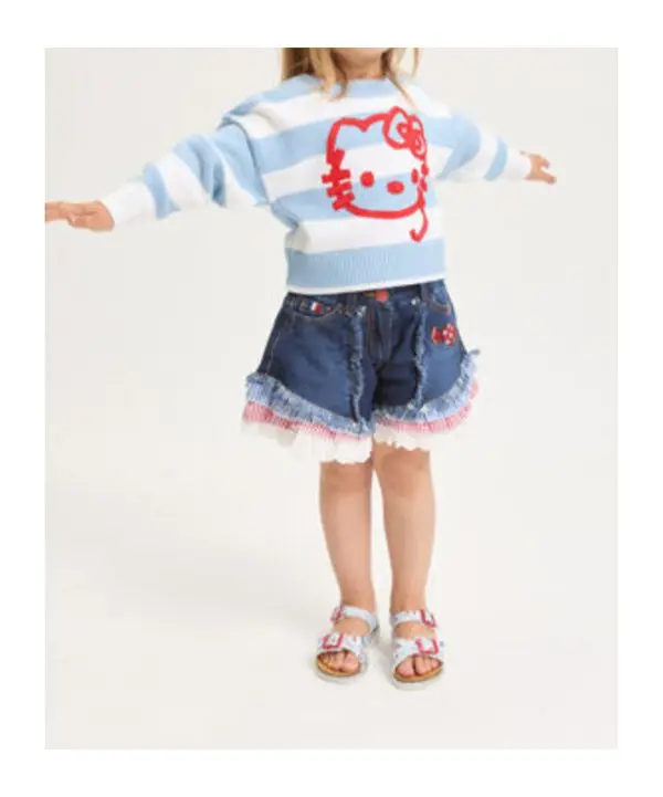 Monnalisa Hello Kitty Intarsia Crewneck Knitted Jumper