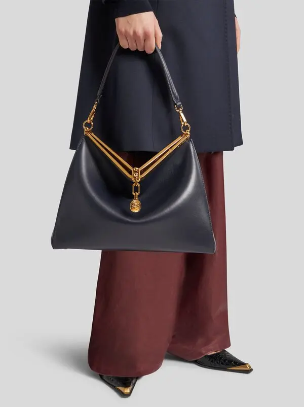 Etro Large Vela Bag With Top Handle And Shoulder Strap