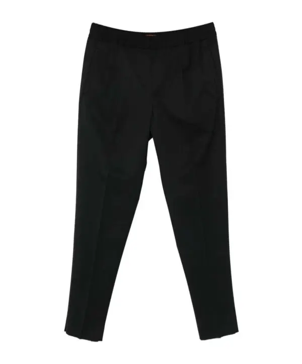 Zegna Wool Blend Joggers With Elasticated Waistband - Black