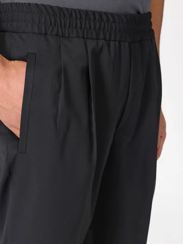 Zegna Wool Blend Joggers With Elasticated Waistband - Black