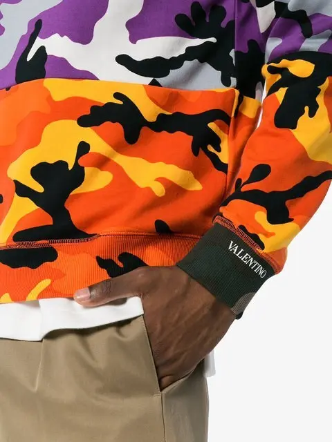 Valentino Garavani Camouflage Printed Blended Pullover