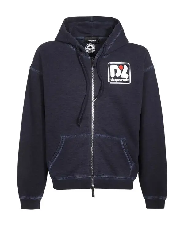 Dsquared2 Logo Print Zip-up Hoodie