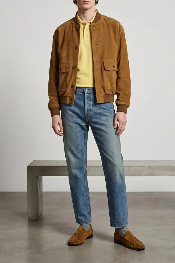 Saint Laurent Suede Bomber Jacket