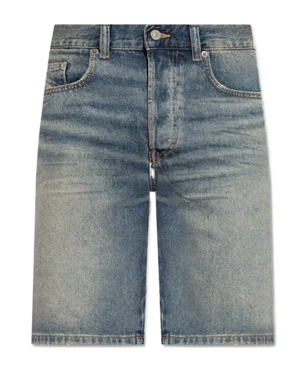 DIESEL® Vintage Logo Denim Shorts - Gray