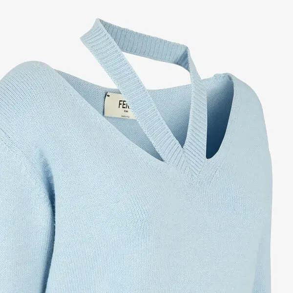 Fendi Off-the-shoulder Long-sleeved Pullover