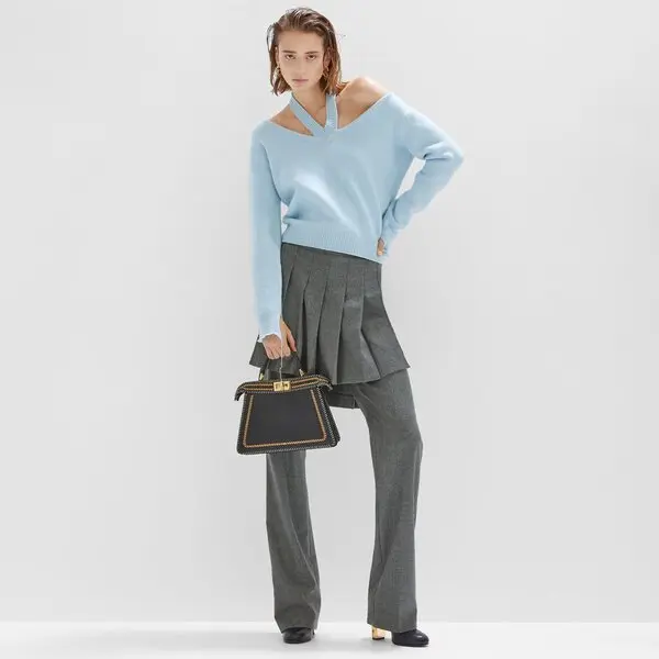 Fendi Off-the-shoulder Long-sleeved Pullover