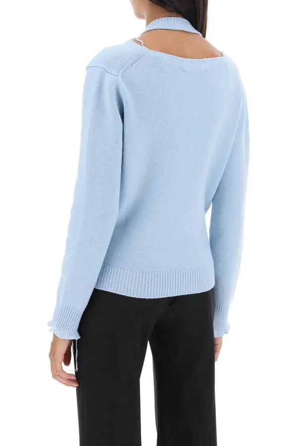 Fendi Off-the-shoulder Long-sleeved Pullover