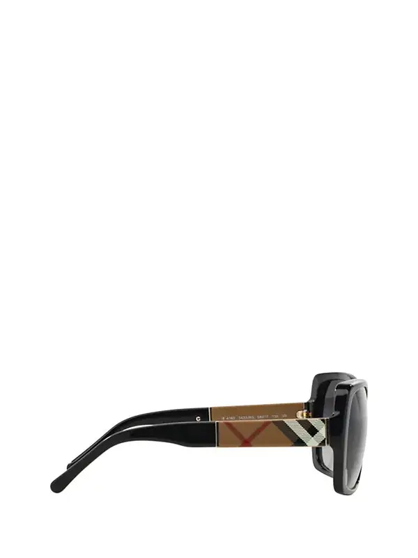 Burberry Square Frame Sunglasses With Logo Design - Black