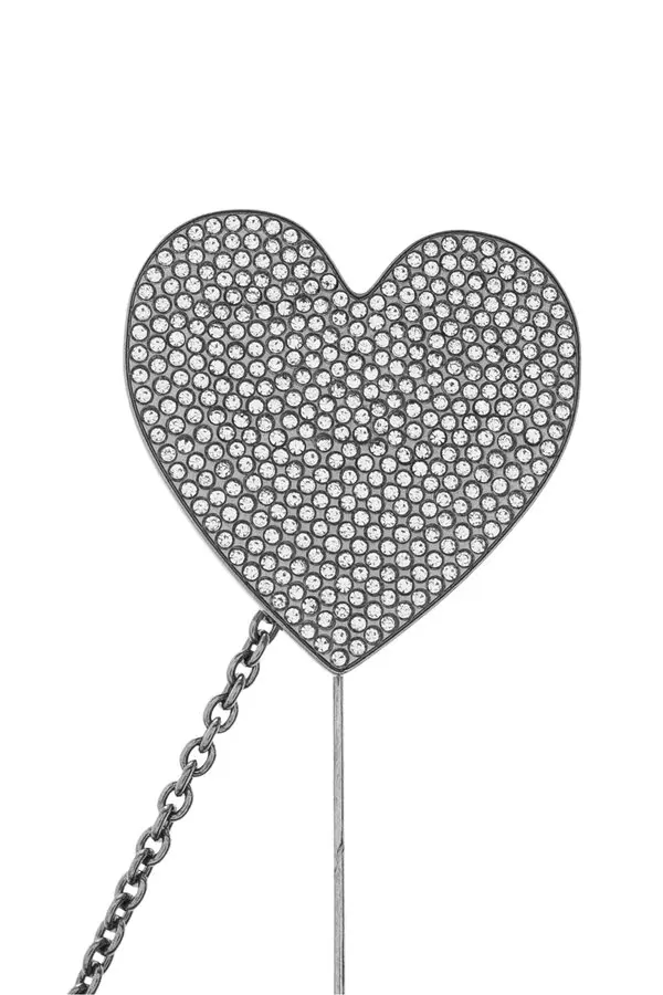 Moschino Heart-shaped Brooch With Chain