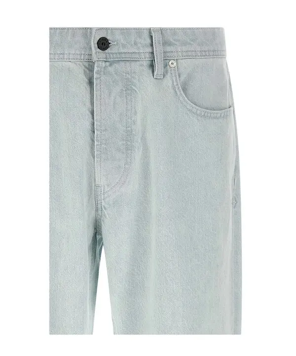 Stone Island Logo Patch Straight Leg Jeans - Indigo Denim