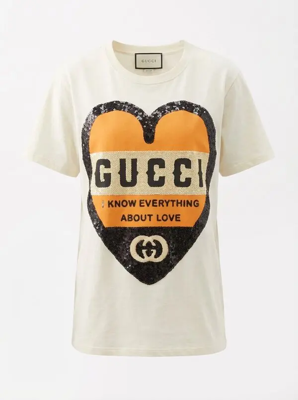 Gucci Heart Sequin T-shirt
