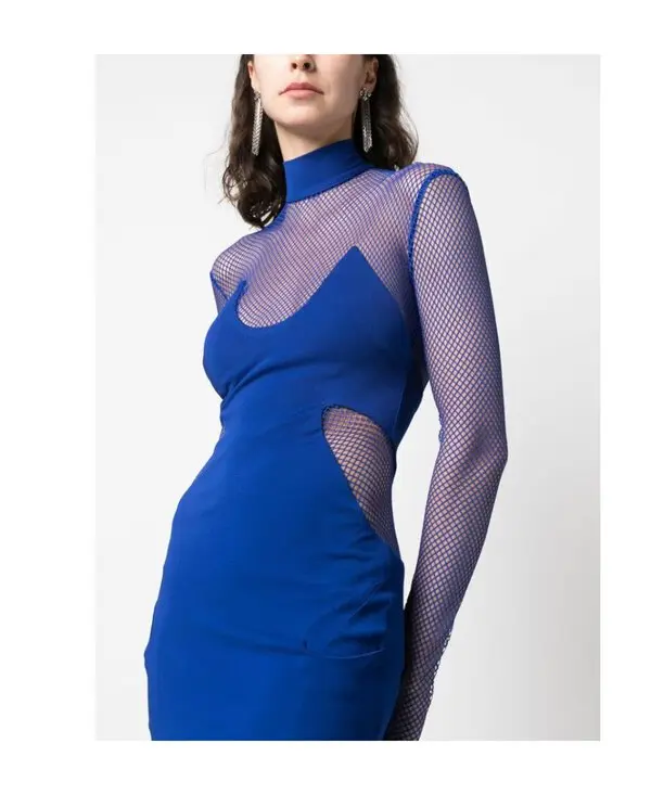 TOM FORD High Neck Mesh Mini Dress