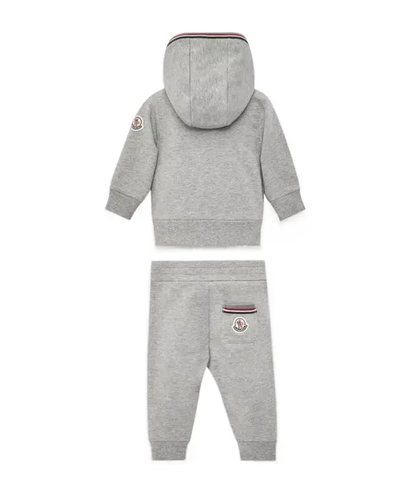 Moncler Tracksuit With Logo Patch And Striped Trim