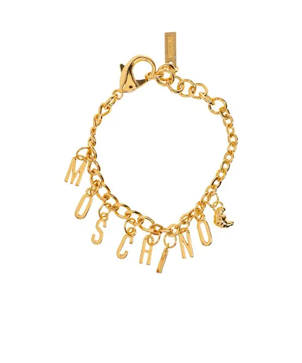 Moschino Lettering Charm Bracelet - Golden
