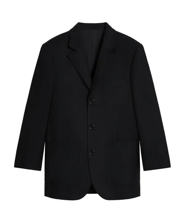 Celine Tailored Jacket In Cashmere Flannel - Black