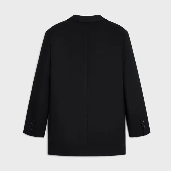 Celine Tailored Jacket In Cashmere Flannel - Black