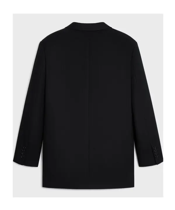 Celine Tailored Jacket In Cashmere Flannel - Black