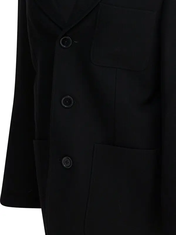 Celine Tailored Jacket In Cashmere Flannel - Black