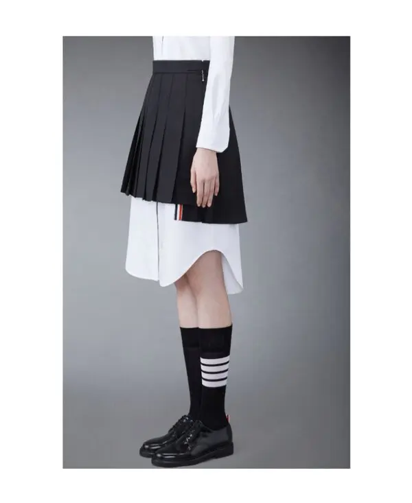 Thom Browne Pleated Mini Skirt - Black
