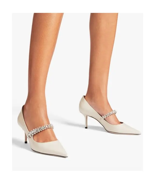 JIMMY CHOO Bing 65 Pumps With Crystal Straps - Nude