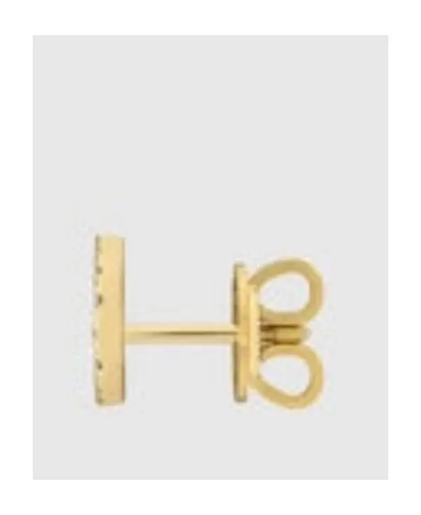 Gucci Interlocking G Diamond Stud Earrings In 18k Gold