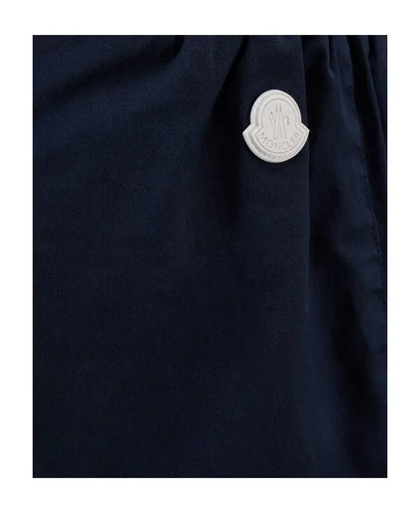 Moncler Two-tone Stretch-cotton Shorts With Belted Waist