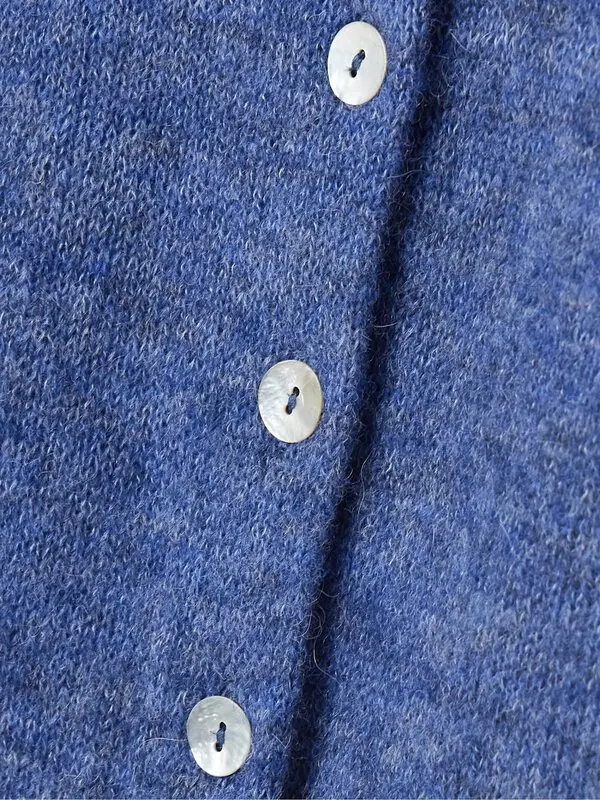 DÔEN Anisa Puff-sleeve Cardigan - Blue