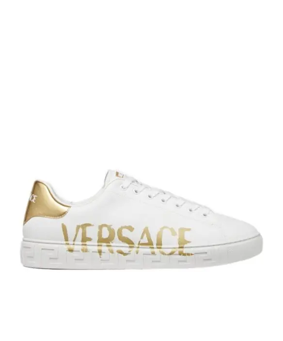Versace Logo-printed Lace-up Sneakers - White
