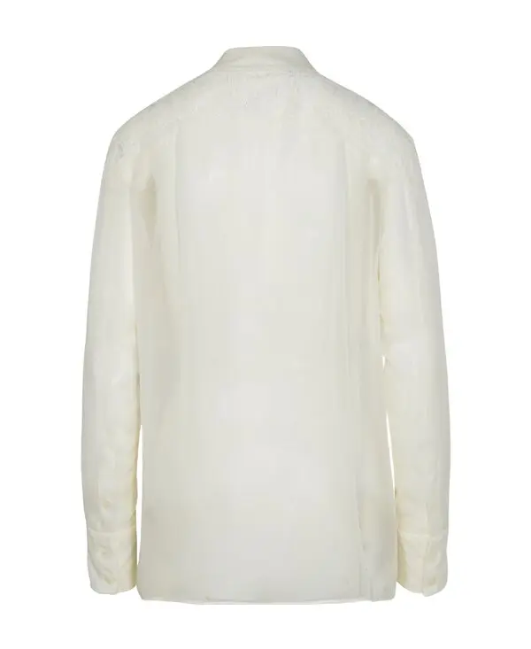 Dolce & Gabbana Lace Pussy-bow Chiffon Blouse - White